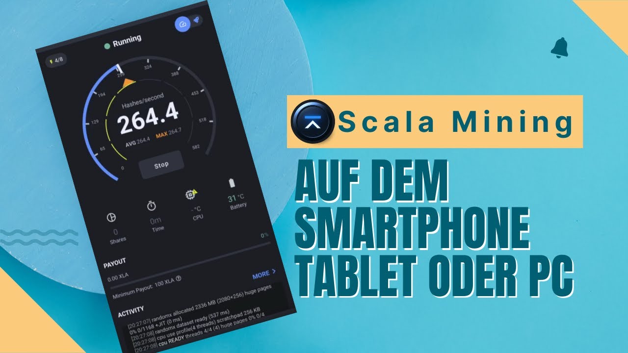 Scala Mining auf dem Smartphone, Tablet oder PC - KryptoStars.io